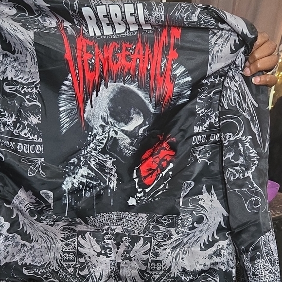 Rebel Vengeance | Jackets & Coats | Mens Graphic Bomber Jacket Black ...